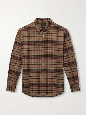 Portuguese Flannel Stalia Checked Cotton-flannel Shirt - Brown