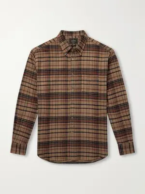 Portuguese Flannel Stalia Checked Cotton-flannel Shirt - Brown