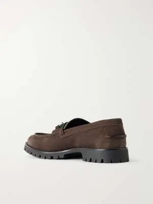 Gucci Sylke Horsebit-embellished Suede Loafers