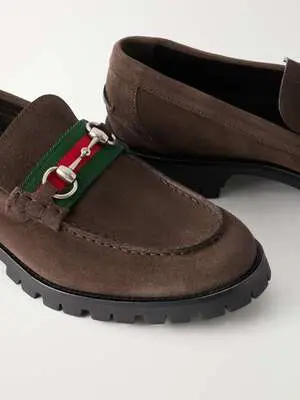 Gucci Sylke Horsebit-embellished Suede Loafers