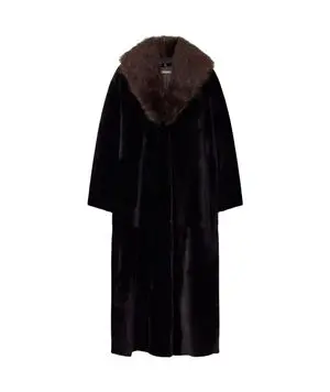 Nour Hammour Astoria Shearling Coat - Black