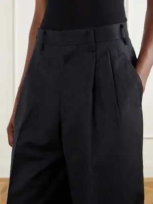 Junya Watanabe Pinstriped Wool-blend Wide-leg Pants