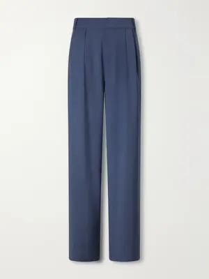 Tibi Woven Wide-leg Pants - Blue
