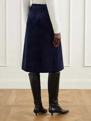 Veronica Beard Alexie Belted Cotton-blend Corduroy Midi Skirt