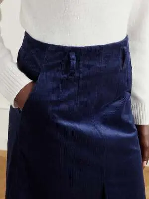 Veronica Beard Alexie Belted Cotton-blend Corduroy Midi Skirt