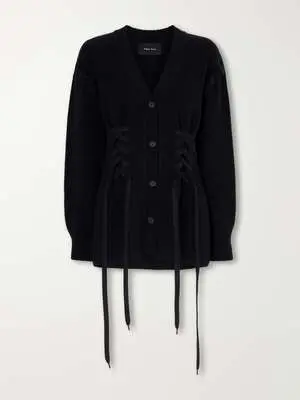 Simone Rocha Sculpted Corset Merino Wool Cardigan - Black