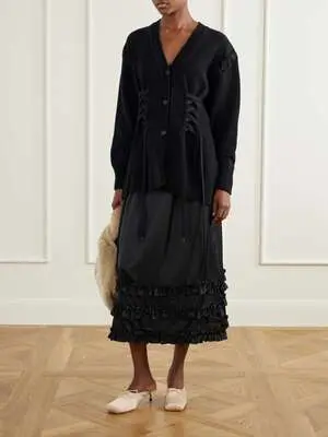 Simone Rocha Sculpted Corset Merino Wool Cardigan