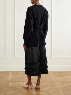 Simone Rocha Sculpted Corset Merino Wool Cardigan