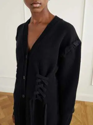 Simone Rocha Sculpted Corset Merino Wool Cardigan