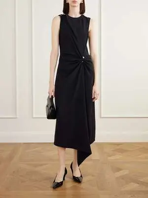 Veronica Beard Freja Draped Crepe-blend Midi Dress