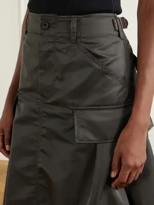 Sacai Cargo Pleated Shell-twill Midi Skirt
