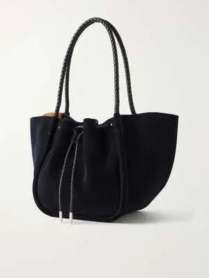 Proenza Schouler Large Ruched Leather-trimmed Suede Tote