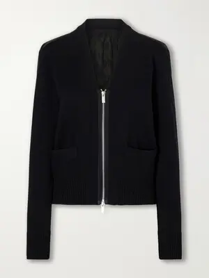 Sacai Cotton-blend Zip-up Cardigan - Black