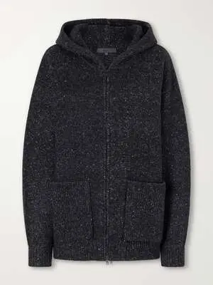 Tibi Hooded Wool-blend Tweed Jacket - Black