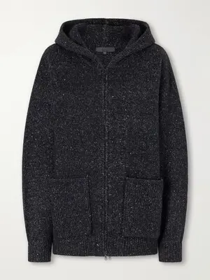 Tibi Hooded Wool-blend Tweed Jacket - Black