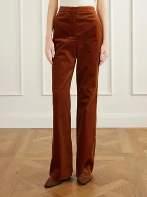 Veronica Beard Holt Cotton-blend Corduroy Flared Pants