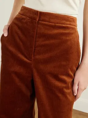 Veronica Beard Holt Cotton-blend Corduroy Flared Pants