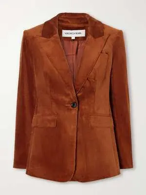 Veronica Beard Livvy Dickey Cotton-blend Corduroy Blazer - Orange