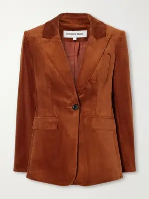 Veronica Beard Livvy Dickey Cotton-blend Corduroy Blazer - Orange