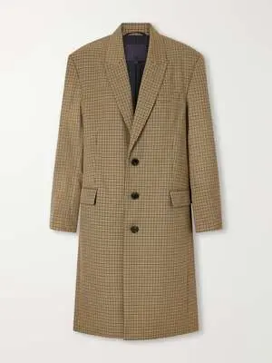 Tibi Checked Twill Coat - Brass