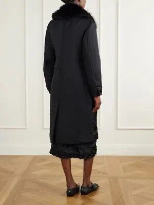 Simone Rocha Double-breasted Plush-trimmed Shell Coat