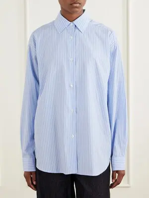 MFPEN Generous Striped Cotton-poplin Shirt - Blue