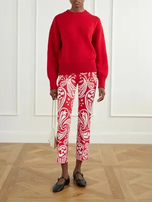 HIGH SPORT Cosmic Paisley Kick Cotton-blend Jacquard Flared Pants