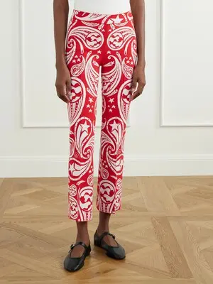 HIGH SPORT Cosmic Paisley Kick Cotton-blend Jacquard Flared Pants