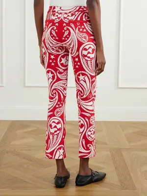 HIGH SPORT Cosmic Paisley Kick Cotton-blend Jacquard Flared Pants