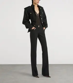 Balmain Wool Gabardine Trousers