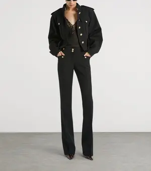 Balmain Wool Gabardine Trousers
