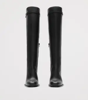 Burberry Leather Pillar Knee-high Boots 100