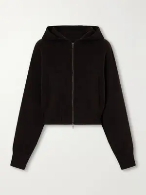LISA YANG Lilia Cropped Cashmere Hoodie - Brown