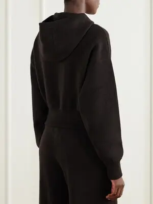 LISA YANG Lilia Cropped Cashmere Hoodie - Brown