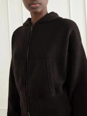 LISA YANG Lilia Cropped Cashmere Hoodie - Brown