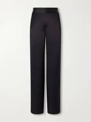 LISA YANG Satin Straight-leg Pants - Black