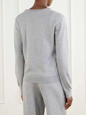 Eterne Cotton And Cashmere-blend V-neck Sweater - Light Gray