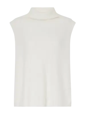 LISA YANG Aisla Ribbed Brushed Cashmere Turtleneck Sweater Vest - Neutrals