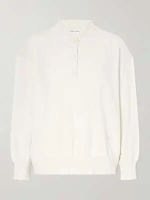 HIGH SPORT Elyse Cotton And Wool-blend Polo Shirt Ivory