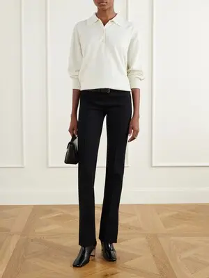 HIGH SPORT Elyse Cotton And Wool-blend Polo Shirt - Neutrals