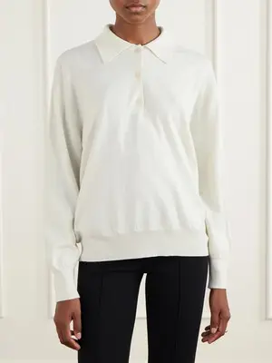 HIGH SPORT Elyse Cotton And Wool-blend Polo Shirt - Neutrals