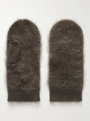 LISA YANG Brushed-cashmere Mittens - Green
