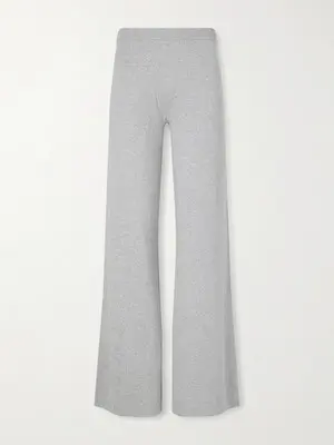 Eterne Cotton And Cashmere-blend Wide-leg Pants - Gray