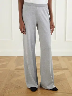 Eterne Cotton And Cashmere-blend Wide-leg Pants