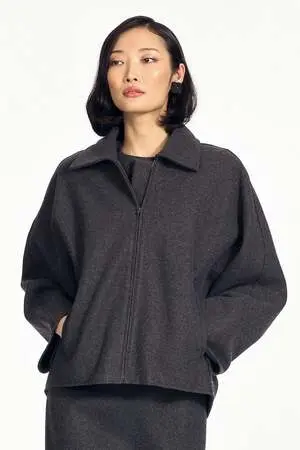 Sachin & Babi Kenna Black Brushed Knit Zip Jacket
