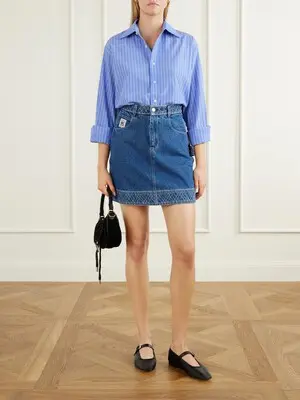 BODE Bluebell Striped Cotton-poplin Shirt