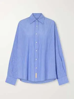 BODE Bluebell Striped Cotton-poplin Shirt