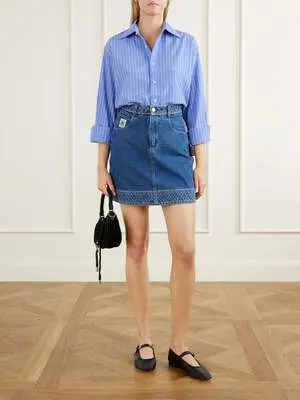 BODE Bluebell Striped Cotton-poplin Shirt
