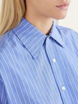 BODE Bluebell Striped Cotton-poplin Shirt