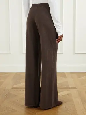 Eterne Cotton And Cashmere-blend Wide-leg Pants